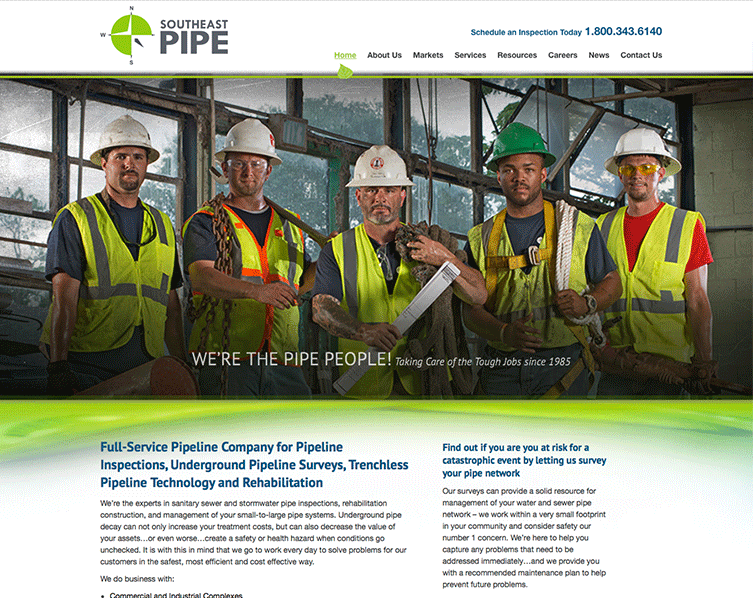 Southeast Pipe - Industrial website design South Georgia, North Florida
